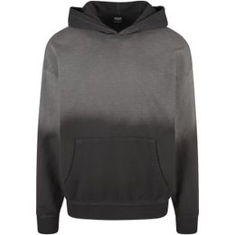 Kapuzensweatshirt Urban Classics "Urban Classics Herren Sun Bleached Hoody", Herren, Gr. L, schwarz-wei&szlig; (schwarz), 65% Baumwolle, 35% Polyester, Sweatshirts
