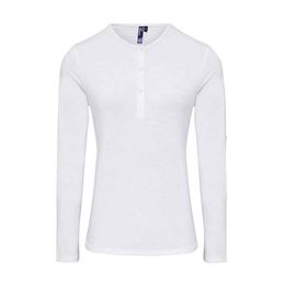 Premier - "Long John" T-Shirt f&uuml;r Damen Krempel&auml;rmel (Wei&szlig;)