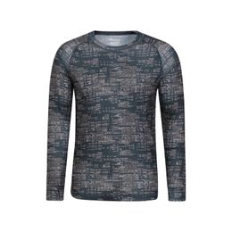 Mountain Warehouse Herren Talus gedruckt Langarm-Thermo-Top (schwarz)