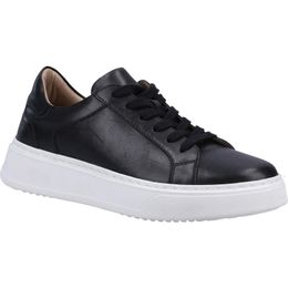Hush Puppies Camille Leder Damen Schwarz Turnschuhe