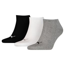 Puma Unisex Sneakersocken f&uuml;r Erwachsene, 3er-Pack (Grau/Wei&szlig;/Schwarz)