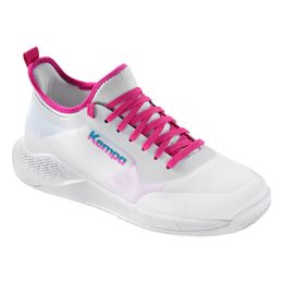 Hallenschuh Kempa "Hallen-Sport-Schuhe Kourtfly Jr", M&auml;dchen, Gr. 34, wei&szlig; (wei&szlig;, cyan, lila), Obermaterial: 100% Textilmaterial TEXMAT., Schuhe Hallenschuh