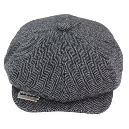 Herren Peaky Blinders Tweedhut mit Rasierklinge