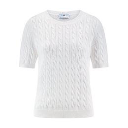 Peter Hahn - Rundhals-Pullover mit 1/2-Arm, weiss, Gr. 46 / L - Baumwolle
