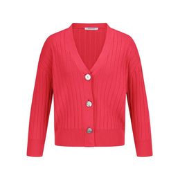 Peter Hahn - Cardigan aus 100% SUPIMA -Baumwolle, rot, Gr. 46 / L - Baumwolle