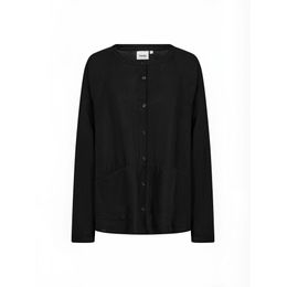 Blusentop WASABI CONCEPT "Wasabi Concept Shirt WA-CORINNA", Damen, Gr. 46/48, 9999 schwarz, Obermaterial: 55% Leinen, 45% Viskose, Blusen Blusentop