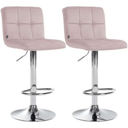 CLP Barhocker 2er Set h&ouml;henverstellbar mit Lehne Peru, Barst&uuml;hle gepolstert Samtbezug, Tresenst&uuml;hle mit Metallgestell drehbar