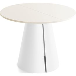 ESSTISCH Lamio runder ausziehbarer, Beige Cashmere 100-180/100/76 cm