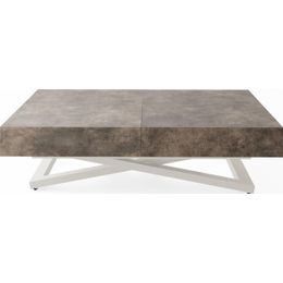 COUCHTISCH Cavetta U h&ouml;henverstellbar ausziehbar, Dunkelgrauer Chicago Beton 120-200/80/27-76 cm