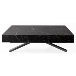 COUCHTISCH Cavetta X h&ouml;henverstellbar ausziehbar, Marmor Schwarz 120-200/80/27-76 cm