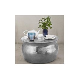 KADIMA DESIGN Couchtisch ENNS: Orientalisch, Hammerschlagstrukturen, Aluminium, handgefertigt