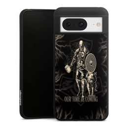 DeinDesign Google Pixel 8 Handy Premium Silikon H&uuml;lle Handyh&uuml;lle schwarz Case Tv Show Designs Wikinger Vikings Silikon Premium Case
