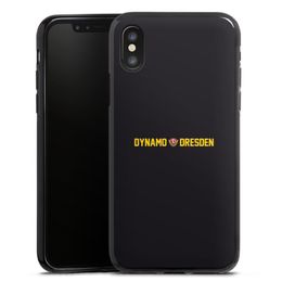 DeinDesign iPhone X Handy Silikon H&uuml;lle Case schwarz Handyh&uuml;lle Sg Dynamo Dresden Lettering Official Licensed Product