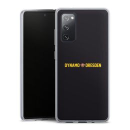 DeinDesign Galaxy S20 FE Handy Silikon H&uuml;lle Case transparent Handyh&uuml;lle Sg Dynamo Dresden Official Licensed Product Lettering Silikon Case