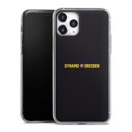 DeinDesign iPhone 11 Pro Handy Slim Case Silikon Handyh&uuml;lle transparent H&uuml;lle extra d&uuml;nn Sg Dynamo Dresden Official Licensed Product Lettering Silikon Slim Case