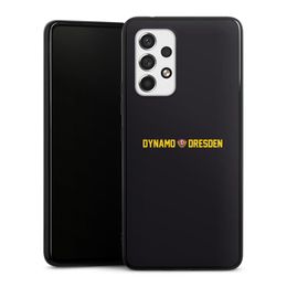 DeinDesign Galaxy A53 5G Handy Silikon H&uuml;lle Case schwarz Handyh&uuml;lle Sg Dynamo Dresden Official Licensed Product Lettering