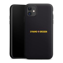 DeinDesign iPhone 11 Handy Premium Silikon H&uuml;lle Handyh&uuml;lle schwarz Case Sg Dynamo Dresden Official Licensed Product Lettering Silikon Premium Case