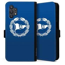 DeinDesign Galaxy A32 5G Handy Klapph&uuml;lle Handyh&uuml;lle aus Kunst Leder schwarz Flip Case Arminia Bielefeld Official Licensed Product Soccer Sideflip mit langer 