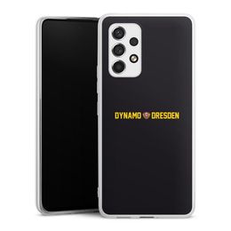 DeinDesign Galaxy A53 5G Handy Silikon H&uuml;lle Case transparent Handyh&uuml;lle Sg Dynamo Dresden Official Licensed Product Lettering Silikon Case