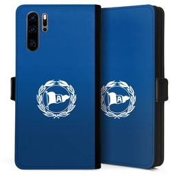DeinDesign Huawei P30 Pro Handy Klapph&uuml;lle Handyh&uuml;lle aus Kunst Leder schwarz Flip Case Arminia Bielefeld Soccer Official Licensed Product Sideflip mit langer 
