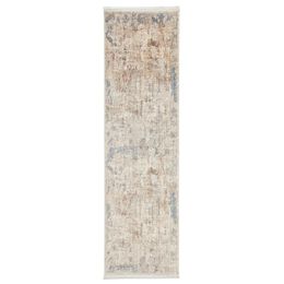 Novel L&auml;ufer Samarkand, Blau, Beige, Textil, Abstraktes, rechteckig, 70x240 cm, ISO 9001, Bsci, Oeko-Tex&reg; Standard 100, Oeko-Tex&reg; Made IN Green, Global Recycled Standard (Grs), Teppiche & B&ouml;den, Teppiche, Teppichl&auml;ufer