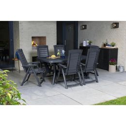 Ambia Garden Gartensessel-Set, Graphit, Kunststoff, A-Form, 72x110x61 cm, klappbar, Gartenm&ouml;bel, Gartenst&uuml;hle, Gartenklappst&uuml;hle