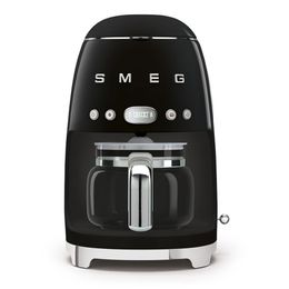 Smeg Filterkaffeemaschine 50&acute;s Style, Schwarz, Metall, 1,25 L,1400 ml, 24.5x36.1x25.6 cm, Warmhalteplatte, Tropf-Stopp-Funktion, Entkalkungsanzeige, rutschfester Stand, Produktvorauswahl, K&uuml;chenger&auml;te, Kaffeemaschinen & Zubeh&ouml;r