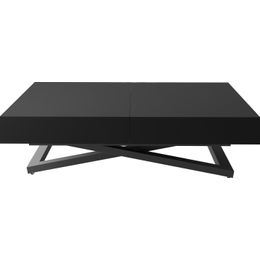 COUCHTISCH Cavetta U h&ouml;henverstellbar ausziehbar, Schwarz 120-200/80/27-76 cm