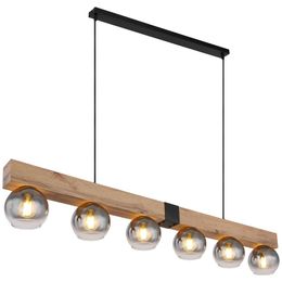 Novel H&auml;ngeleuchte, Schwarz, Holz, Metall, Glas, Eiche, 15x120x140 cm, Lampen & Leuchten, Innenbeleuchtung, H&auml;ngelampen, Pendelleuchten