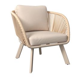 Ambia Garden Loungesessel, Beige, Metall, Textil, F&uuml;llung: Schaumstoff, Rundrohr, 83x77x82 cm, Loungem&ouml;bel, Loungesessel