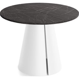 ESSTISCH Lamio runder ausziehbarer, Marmor Schwarz 120-200/120/76 cm