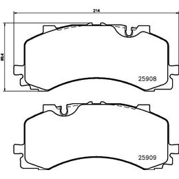 Hella Bremsbelagsatz, Scheibenbremse 8db355036471 f&uuml;r Audi VW