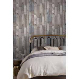 Vliestapete next "DISTRESSED WOOD PLANK Vliestapete 10mx52cm", beige, B:0,52m H:0m L:10m, Vlies, Tapeten
