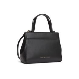 Henkeltasche Tommy Hilfiger "TH MODERN MINI SATCHEL", Damen, Gr. B/H/T: 21cm x 16cm x 6cm, schwarz, Lederimitat, Taschen, Damen Handtasche, Umh&auml;ngetasche Schultertasche mit Piping