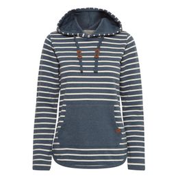 Kapuzenpullover oxmo "Hoodie OXCarina", Damen, Gr. XS, blau (ensign blau), Obermaterial: 65% Polyester PES. 35% Baumwolle CO., Sweatshirts Kapuzenpullover