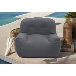 Sessel DOMO collection "Synne, f&uuml;r drinnen und drau&szlig;en, Balkon, Terrasse, Garten:", grau (dunkelgrau), B:114cm H:78cm T:105cm, 88% Polyester, 12% Polyethylen, Sessel, Sessel, Outdoor-Sessel, passt sich deiner K&ouml;rperform an