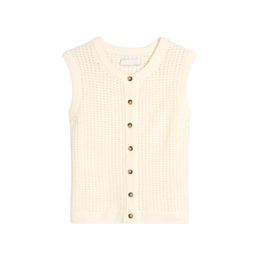 Marc O'Polo Strickweste MARC O'POLO DENIM "aus weichem Organic Cotton-Mix", Damen, Gr. L, creamy wei&szlig;, Obermaterial: 82% Baumwolle, 18% Polyamid, unifarben, Westen Strickweste