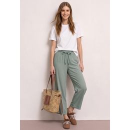 Street One Damen Stoffhose "Style Emee"schwarz mint gr&uuml;n (l&auml;nge 26), Gr. 40, unifarben, Web, Obermaterial: 100% Viskose, Hosen, 3/4-Sommerhose mit