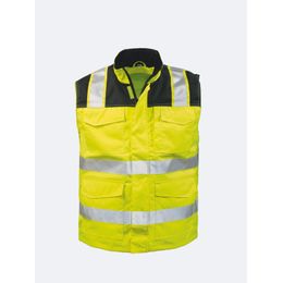 Fleeceweste Elysee "Warnschutz Greogor", Herren, Gr. L, gelb (gelb, schwarz), Obermaterial: 100% Polyester PES., Westen Fleeceweste