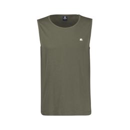 Tanktop Lerros, Herren, Gr. L, nordic olive, Single Jersey, Obermaterial: 100% Baumwolle, unifarben, regular fit h&uuml;ftbedeckend, Rundhals, Tops Tanktop, Sommershirt/&auml;rmellos mit Logodruck