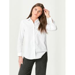 Blusentop TEESHOPPEN "TEESHOPPEN Shirt Ida", Damen, Gr. XS, wei&szlig;, Obermaterial: 97% Baumwolle, 3% Elasthan, Blusen Blusentop