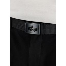 Lederg&uuml;rtel Alpha Industries "Heavy Duty Logo Belt", Herren, Gr. onesize, schwarz, schwarz, Obermaterial: 100% Nylon, G&uuml;rtel Lederg&uuml;rtel