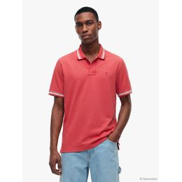Poloshirt Tommy Jeans "TJM REGULAR TIPPED", Herren, Gr. 4XL, anthem rot, Jersey, Obermaterial: 100% Baumwolle, regular fit normal, Rundhals, eingesetzt angesetztes B&uuml;ndchen, Shirts, Regular fit mit Polokragen