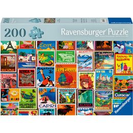 Puzzle Ravensburger "Feel Well & Puzzle, Briefmarken", bunt, Puzzles, KinderB:42,2cm H:29,2cm, Pappe, XL, f&uuml;r Erwachsene, Made in Europe, B:42,2cm H:29,2cm