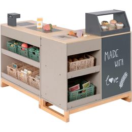 Kaufladen Musterkind "Bollea, warmgrau/natur", grau (warmgrau, natur), Kaufl&auml;den, KinderB:118cm H:64cm T:30cm, Holz, B:118cm H:64cm T:30cm