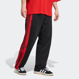 Sporthose adidas originals "ADIBREAK TP", Herren, Gr. L, N-Gr, schwarz (schwarz, vivid rot, normal, gr.), Obermaterial: 100% Polyester, Hosen Sporthose