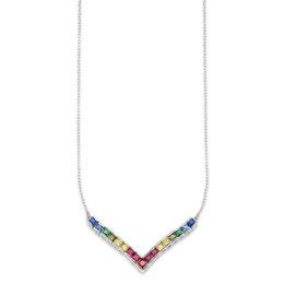 Kette mit Anh&auml;nger Bruno Banani "Schmuck Geschenk Silber 925 Halsschmuck Halskette Regenbogen", silber (silberfarben, mehrfarbig), Halsketten, Damen, Silber 925 (Sterlingsilber), L: 48, mit Zirkonia (synth.)