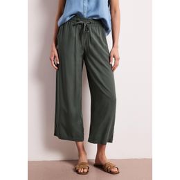 Stoffhose Street One, Damen, Gr. 40, L&auml;nge 26, cilantro gr&uuml;n, Stoff, 100% Viskose, unifarben, loose fit 7/8-L&auml;nge, Hosen Stoffhose, mit Wide Legs