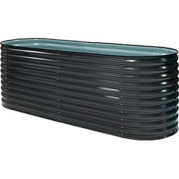 Hochbeet WESTMANN "Oval 240", grau, B:240cm H:82cm T:80cm, Stahl, Pflanzgef&auml;&szlig;e, BxTxH: 240x80x82 cm