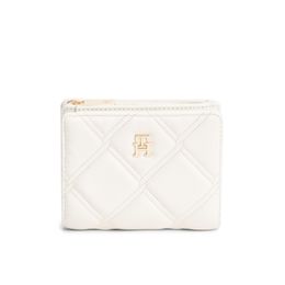 Geldb&ouml;rse Tommy Hilfiger "TH FEMININE BIFOLD", Damen, creme, Lederimitat, Kleinlederwaren, Damen Geldbeutel, Portemonnaie mit goldfarbenem TH-Logoelement